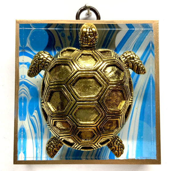 Acrylic Frame with Turtle on Marbled Paper / Slight Imperfections (3 ...