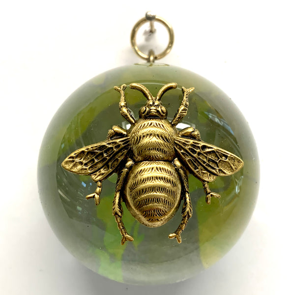 Acrylic Orb Frame with Grande Bee and Marbled Paper / Slight Imperfect ...