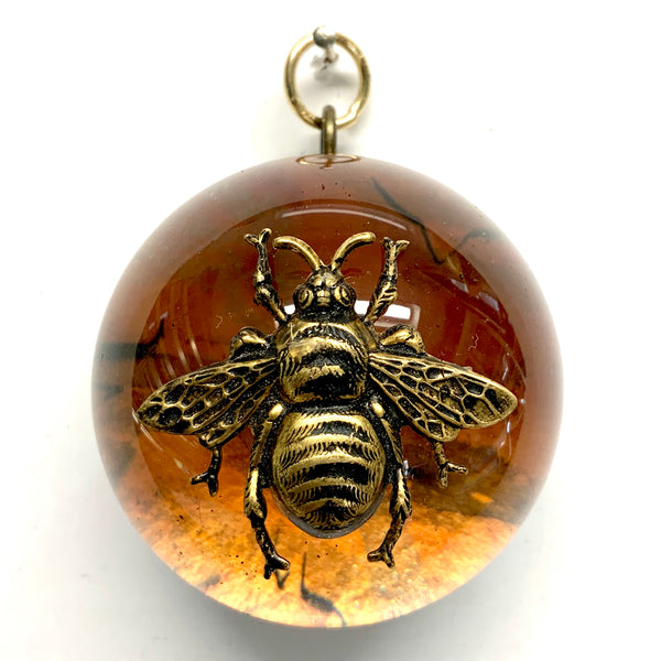 Acrylic Orb Frame with Grande Bee and Marbled Paper / Slight Imperfect ...