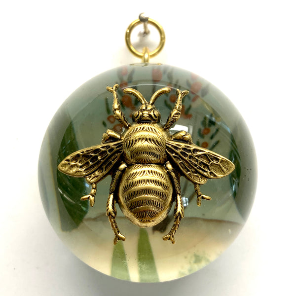 Acrylic Orb Frame with Grande Bee and Marbled Paper / Slight Imperfect ...