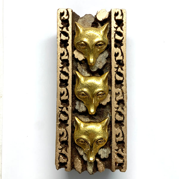 Wooden Block Frame with Foxes (3" wide) – Museum Bees