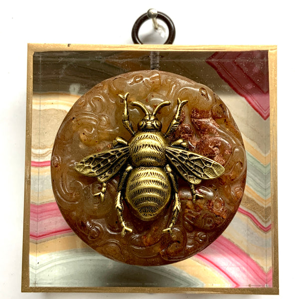 Acrylic Frame with Grande Bee on Jade / Slight Imperfections (3" wide ...