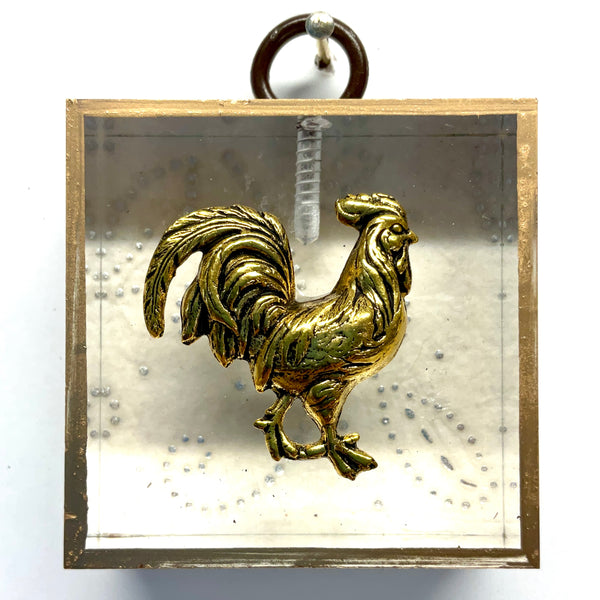 Acrylic Frame with Rooster on Paper / Slight Imperfections (2" wide ...