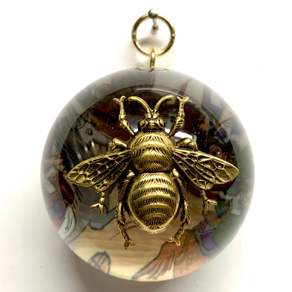 Acrylic Orb Frame with Grande Bee on Painting / Slight Imperfections ...