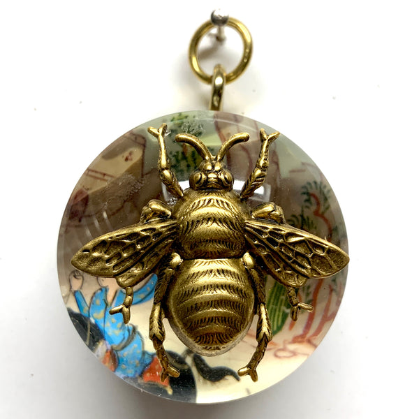 Acrylic Orb Frame with Grande Bee on Painting / Slight Imperfections ...