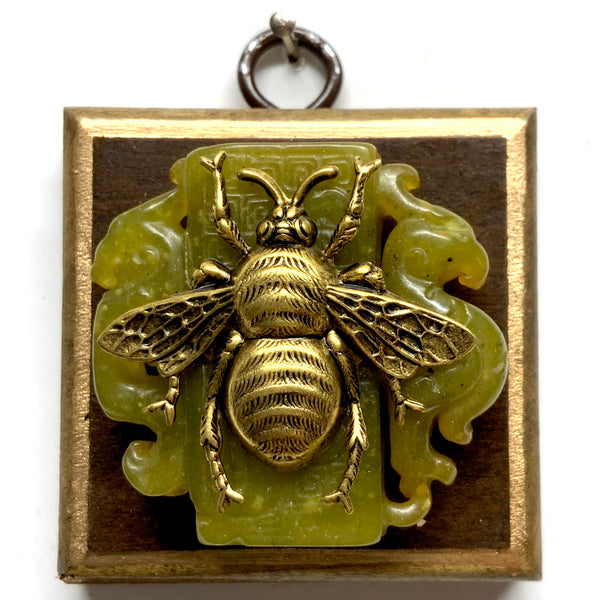 Wooden Frame with Grande Bee on Jade (2.5" wide) – Museum Bees