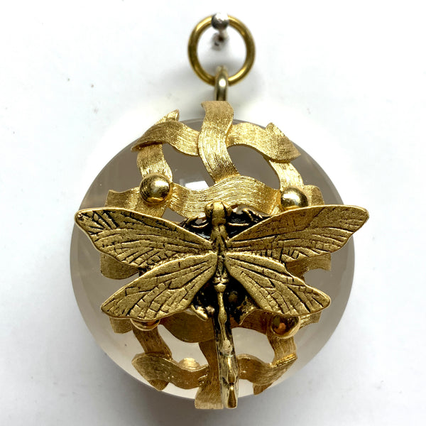 Acrylic Orb Frame with Dragonfly / Slight Imperfections (2" wide ...