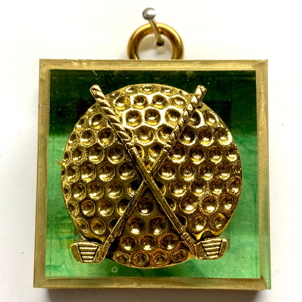 Acrylic Frame with Golf Ball and Clubs / Slight Imperfections (2" wide ...