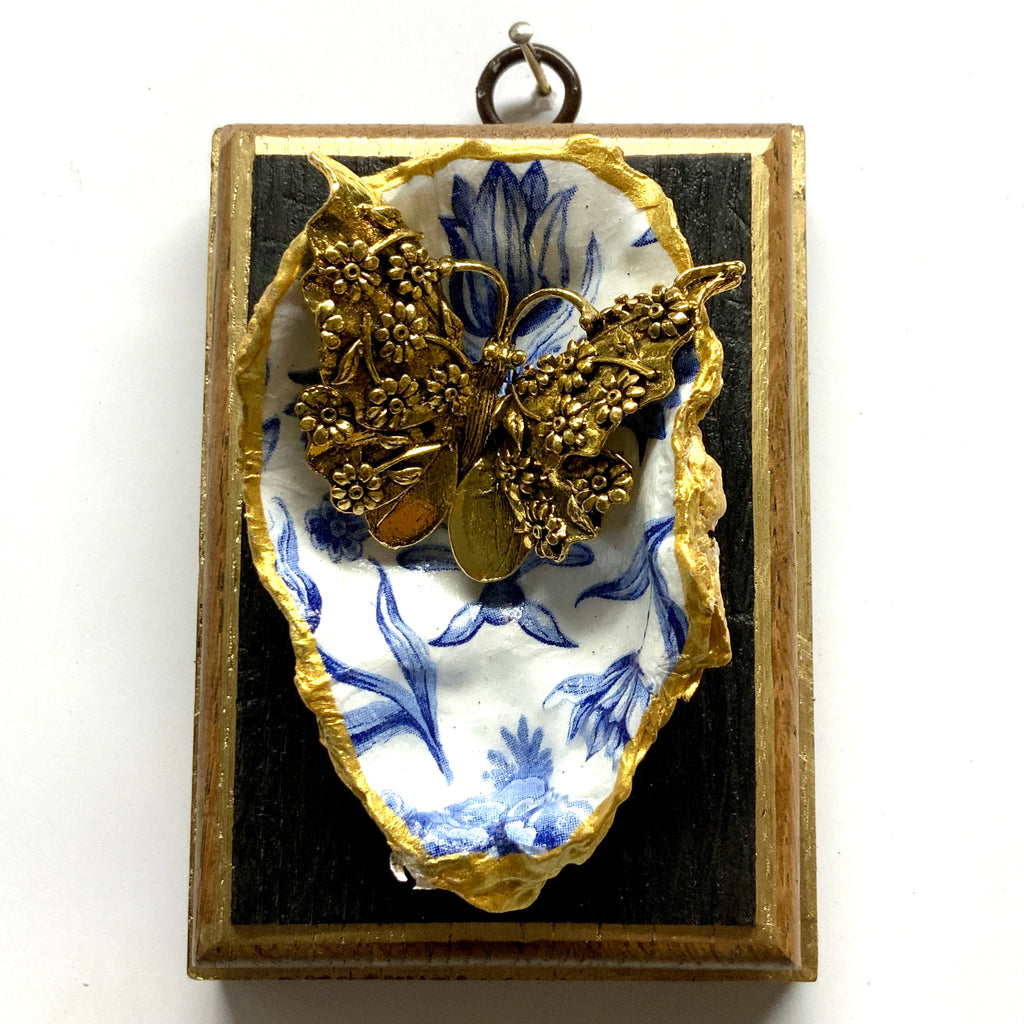 Bourbon Barrel Frame with Butterfly on Oyster Shell (3.25" wide ...