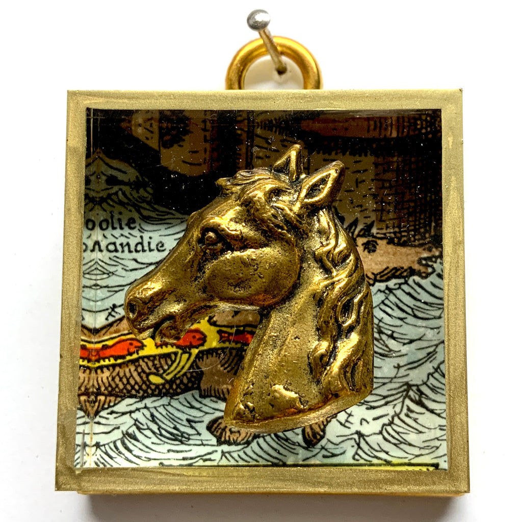 Acrylic Frame with Horse on Map / Slight Imperfections (2" wide ...