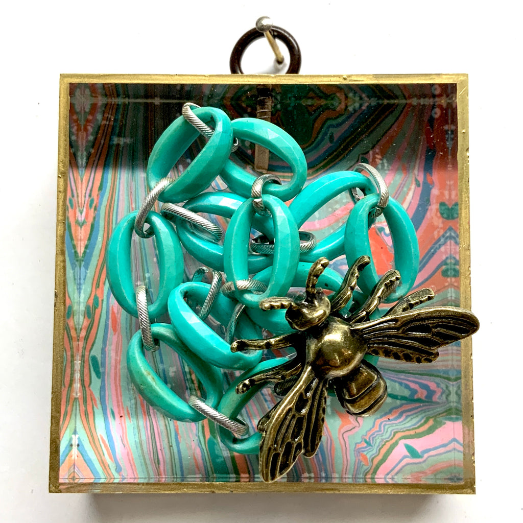 Acrylic Frame with Bee on Necklace / Slight Imperfections (3" wide ...