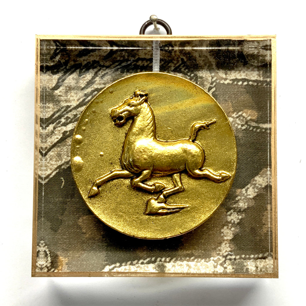 Fortuny Fabric backed Acrylic Frame with Flying Horse of Gansu / Sligh ...