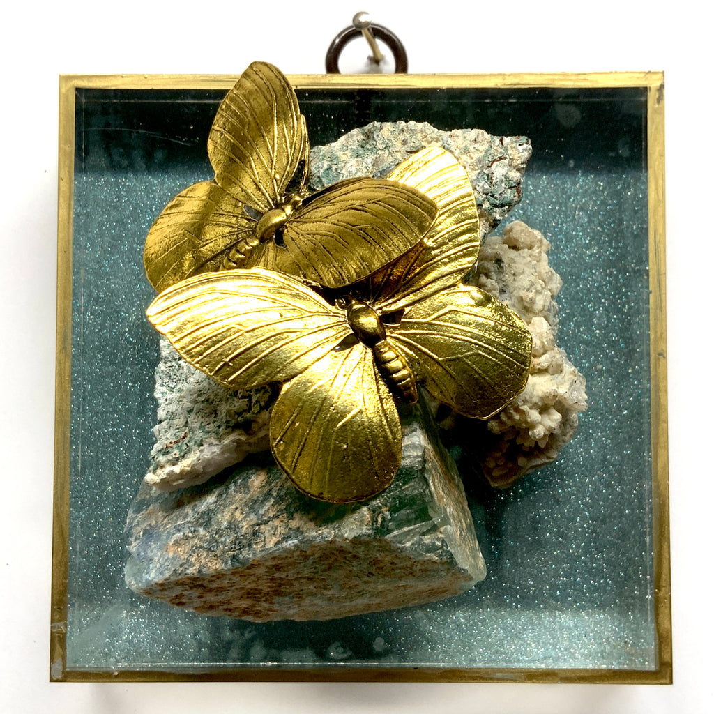 Acrylic Frame with Butterflies on Stone / Slight Imperfections (4" wid ...