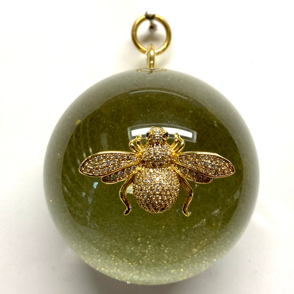 Acrylic Orb Frame with Sparkle Bee / Slight Imperfections (2.5" wide ...