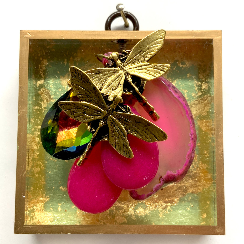 Acrylic Frame with Dragonflies on Mylar / Slight Imperfections (3" wid ...