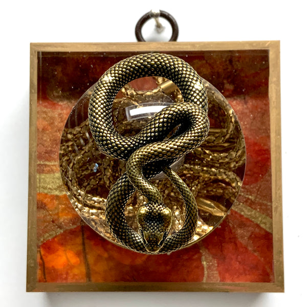 Acrylic Frame with Snake on Acrylic Orb / Slight Imperfections (3" wid ...