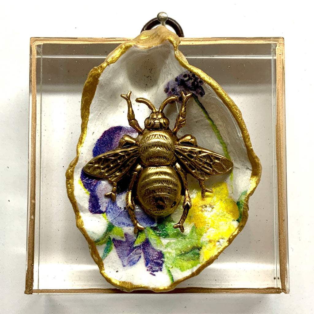 Acrylic Frame with Grande Bee on Oyster Shell / Slight Imperfections ...