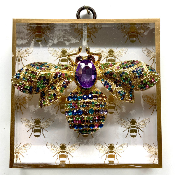 Acrylic Frame with Sparkle Bee on Bee Paper / Slight Imperfections (4 ...
