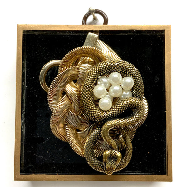 Acrylic Frame with Snake and Pearls / Slight Imperfections (3" wide ...