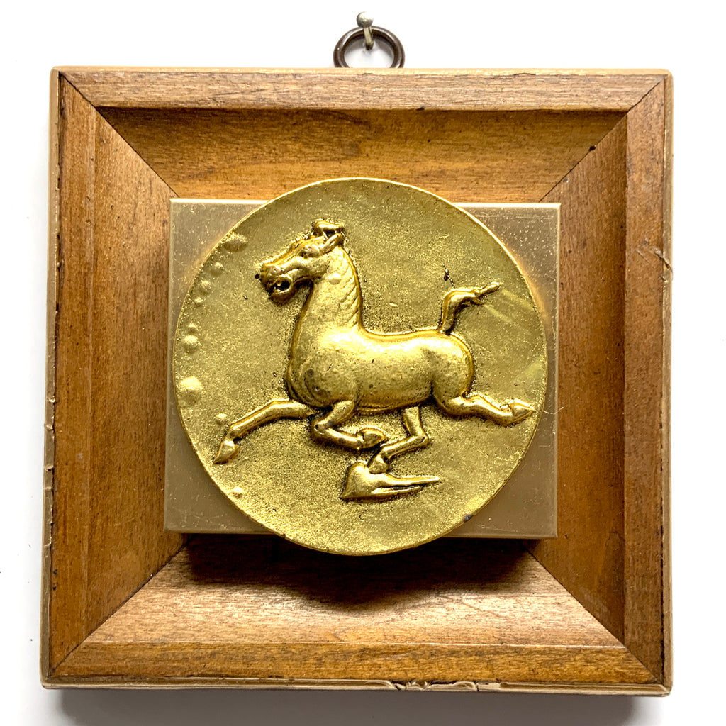 Wooden Frame with Flying Horse of Gansu on Compact (5" wide) – Museum Bees